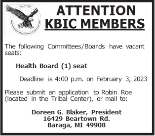 Health Board Vacant Seat(s) - Keweenaw Bay Indian Community