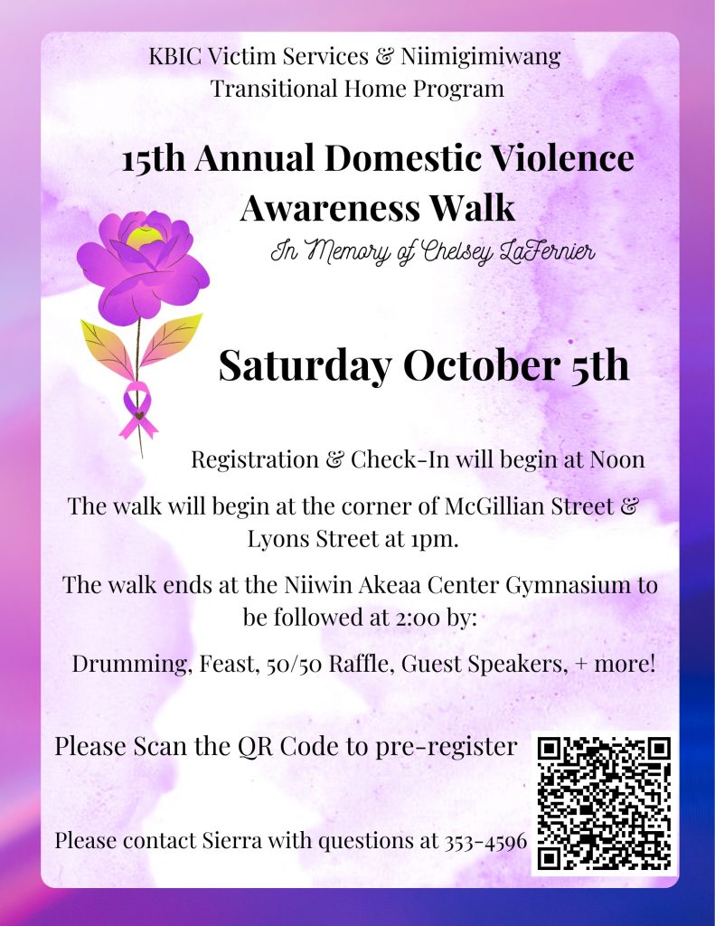 15th Annual Domestic Violence Awareness Walk - Keweenaw Bay Indian ...