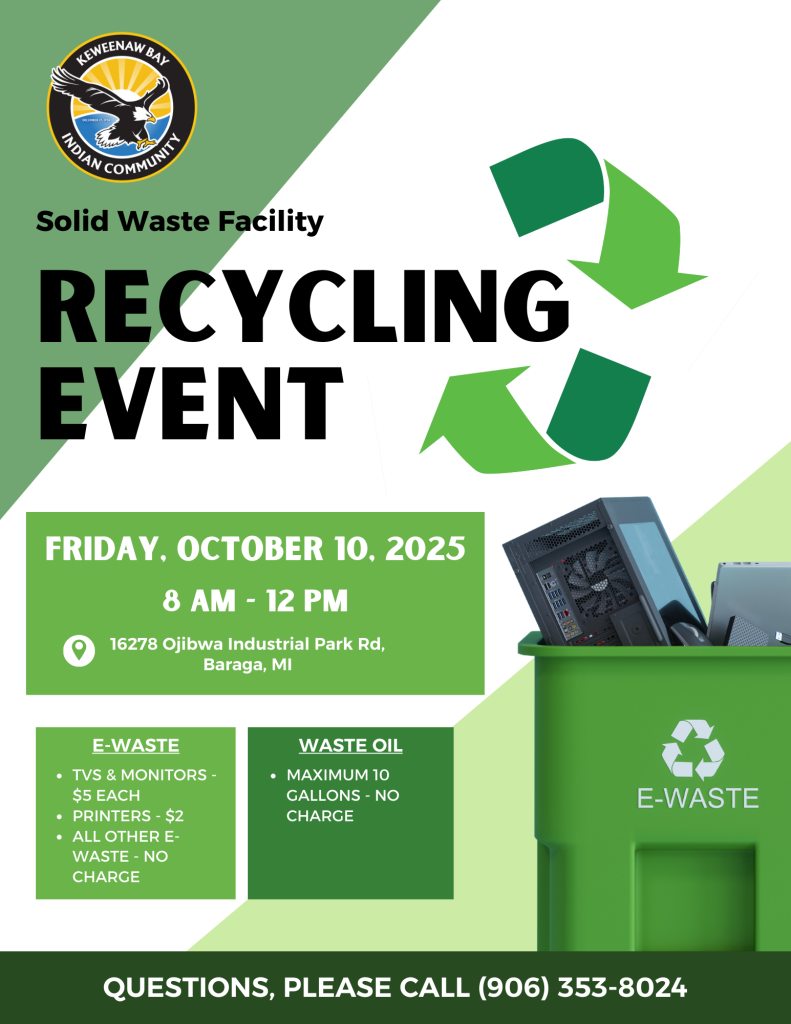 Recycling Event - Keweenaw Bay Indian Community